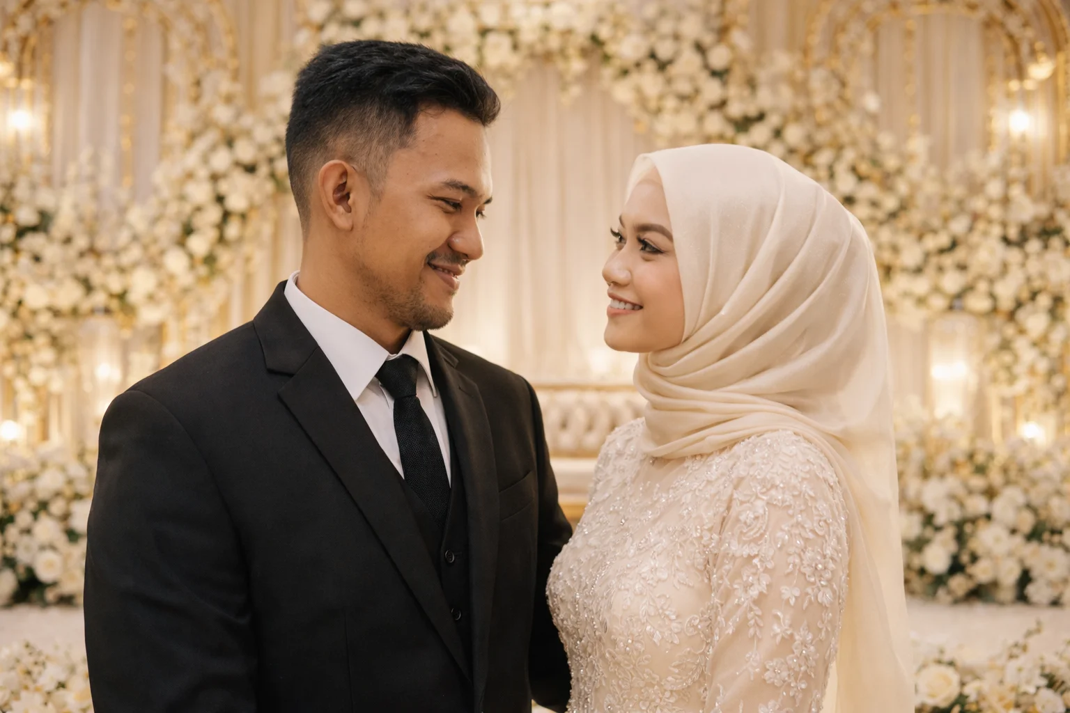13 Inspirasi Gaya Foto Wedding di Pelaminan Elegan